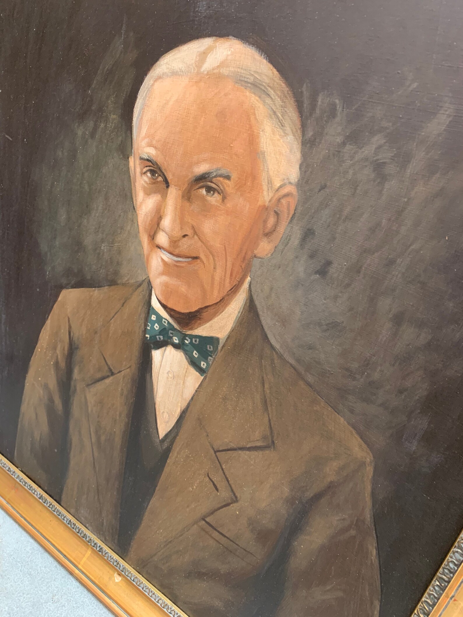 Edward C Elliott Oil on Board Portrait Painting Purdue President 1922 ...
