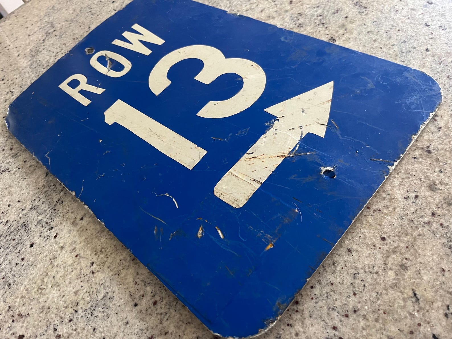 Vintage Row 13 Street Sign Blue & White Quality Heavy Metal 18” X 12 ...