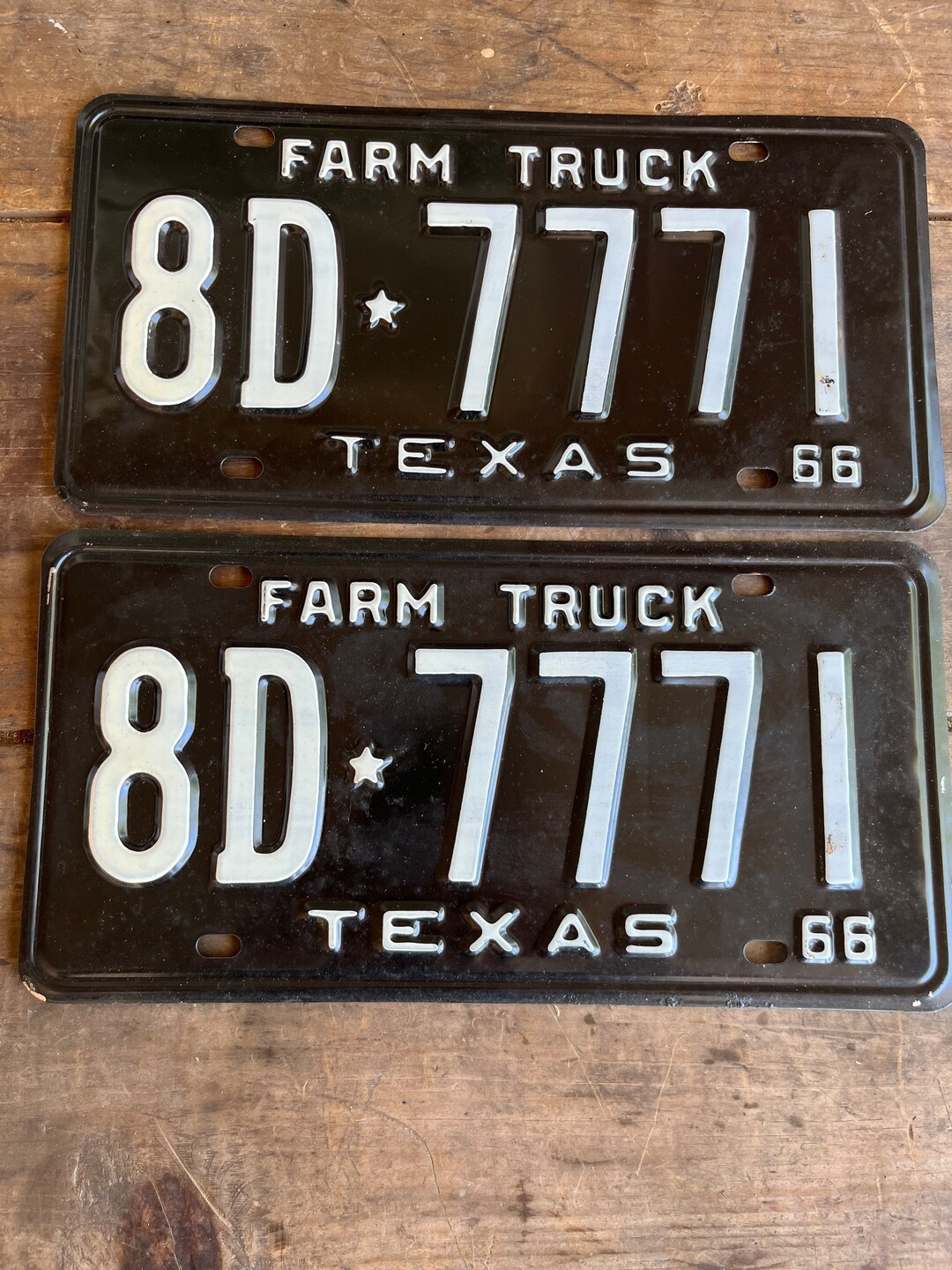 Vintage 1966 Texas Farm Truck License Plates Pair NOS New Unissued 8D ...