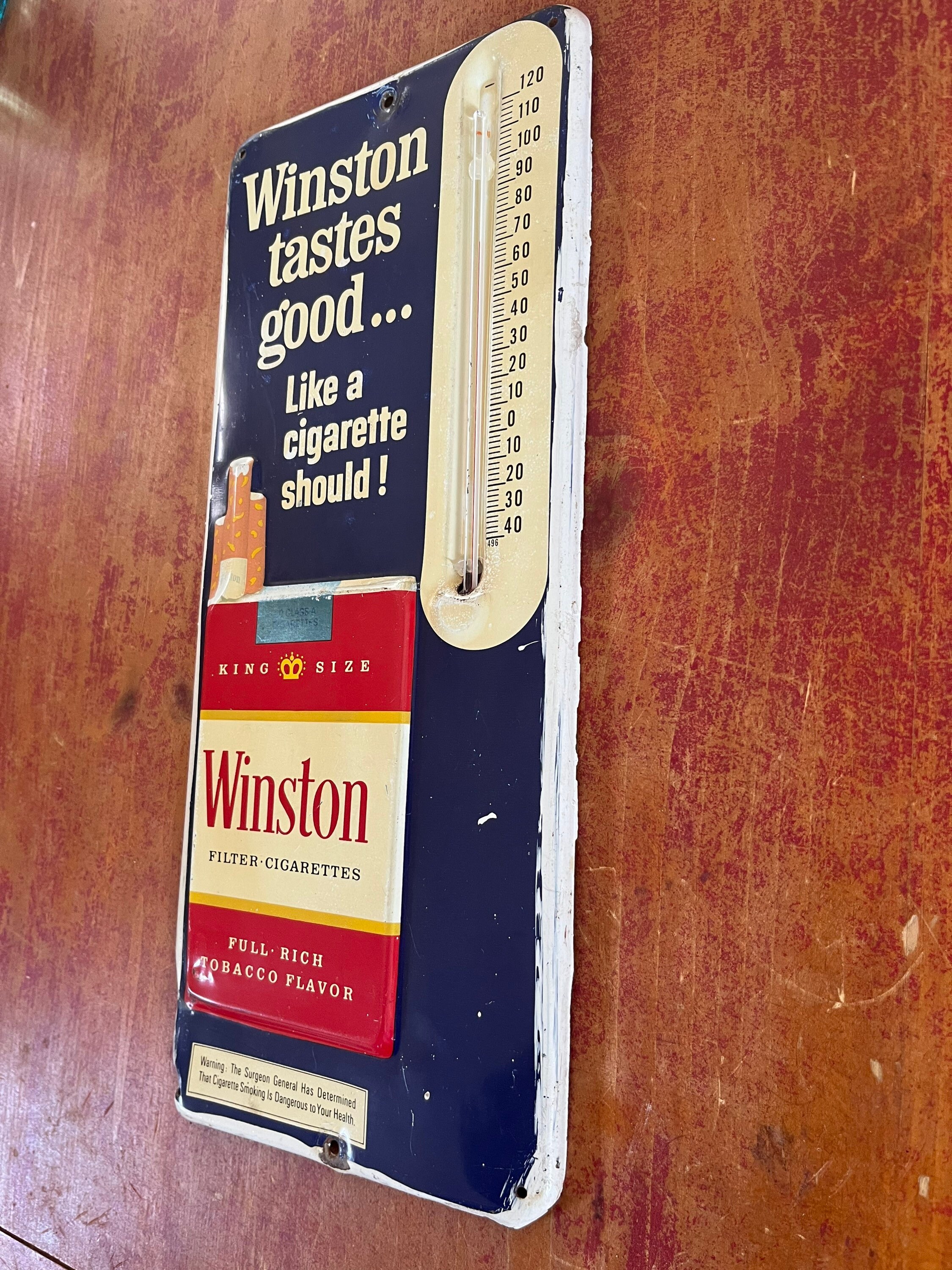 Vintage Winston Cigarettes Thermometer Sign 13 X 6 Tastes - Etsy