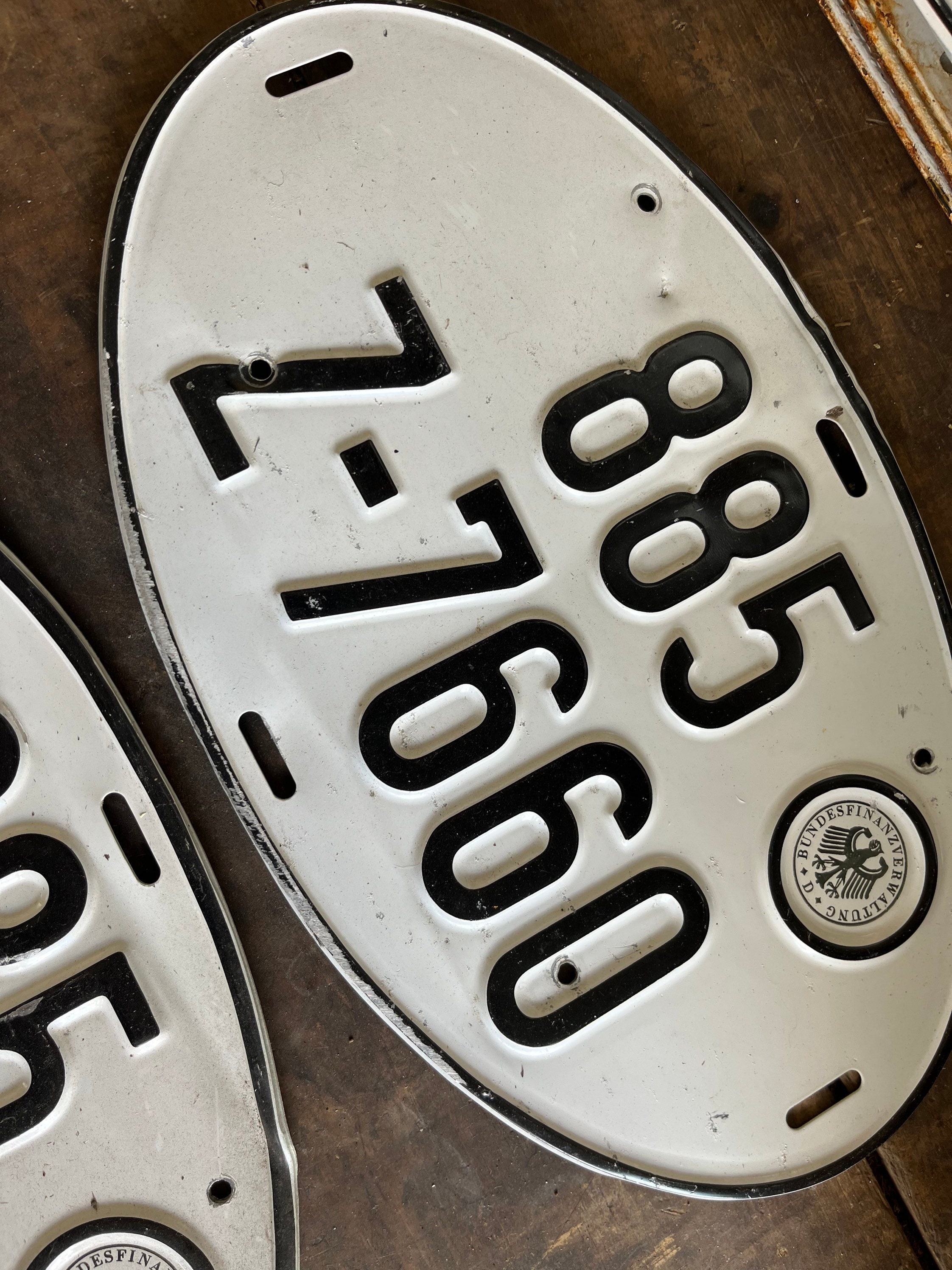 Vintage Pair German Oval License Plates Matching Pair of 885 - Etsy