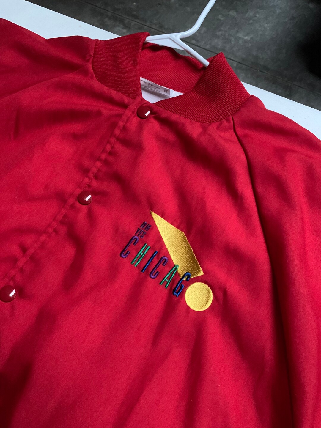 Vintage Oh Yes Chicago Jacket XL Quality Made in USA Bright Logo ...