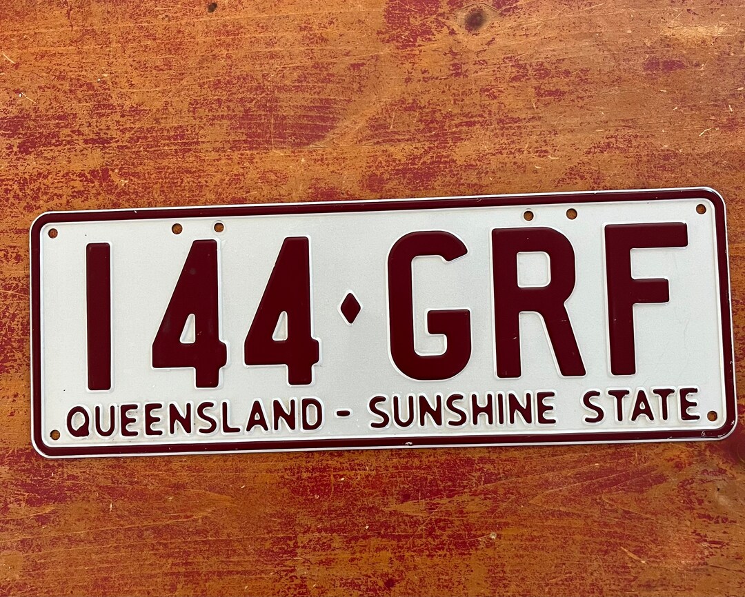 Australia Queensland License Plate Sunshine State 144 GRF AUS Etsy