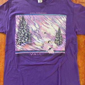 Vintage Vail Colorado Ski T Shirt Size Large Awesome Graphic Skiing - Etsy