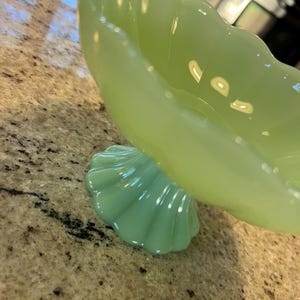 Vintage Jadeite Anchor Hocking Fire King Jadite Compote Pedestal Bowl 6 ...