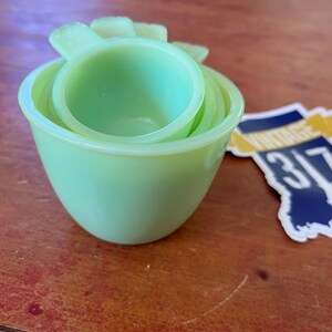 Vintage Jadeite Nesting Measuring Cups Set of 4 Jeannette Jadite Tab ...