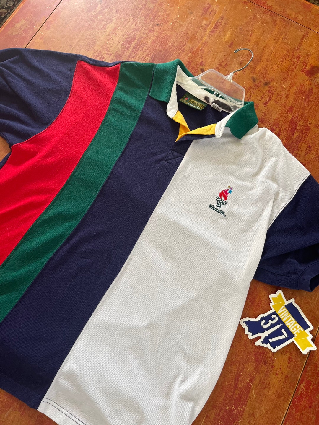 Vintage 1996 Atlanta Olympics Polo Shirt Size Large Red Blue Green ...
