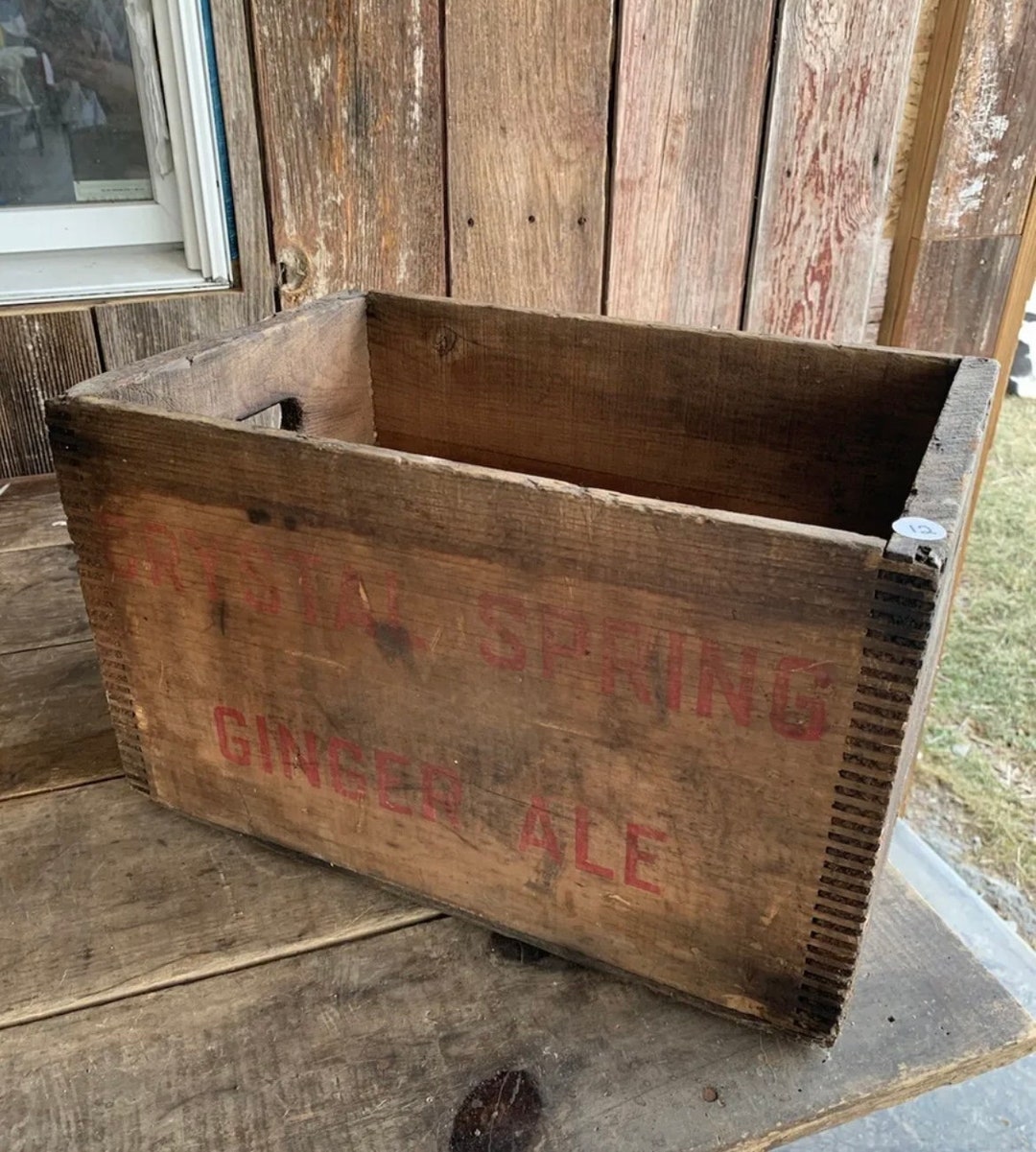 Vintage Wooden Dovetailed Soda Crate by Crystal Springs Ginger Ale ...
