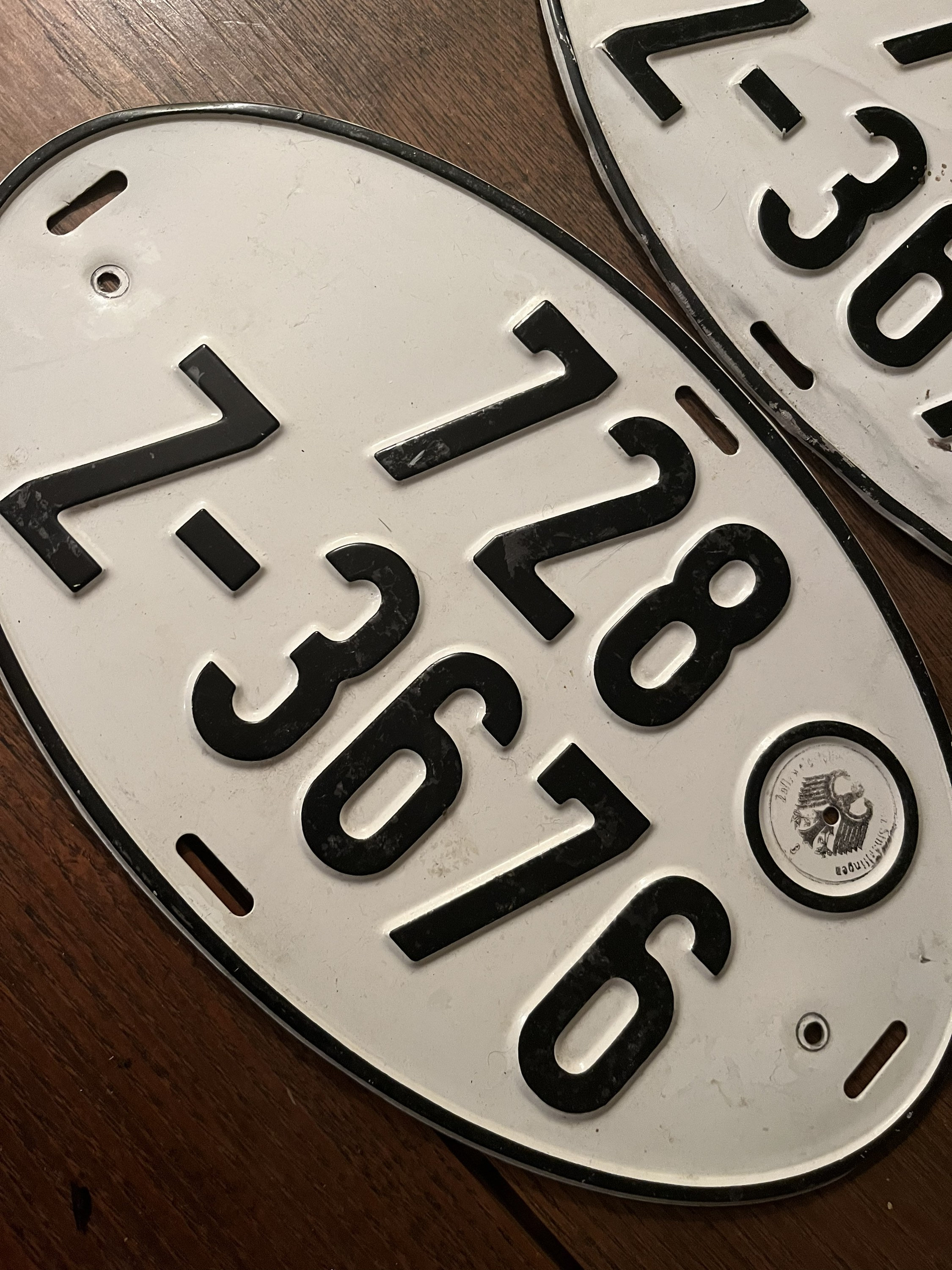 Vintage Pair German Oval License Plates Matching Pair of 728 - Etsy