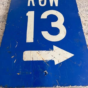 Vintage Row 13 Street Sign Blue & White Quality Heavy Metal 18” X 12 ...