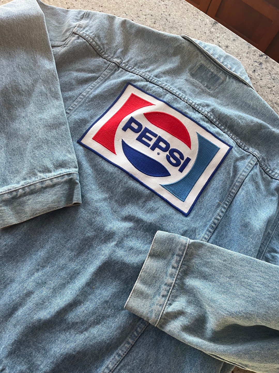 Vintage Pepsi Cola Denim Jacket Size Large Double Sided Quality ...