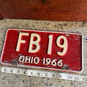 Vintage 1966 Ohio License Plate FB 19 Quality Embossed Steel - Etsy