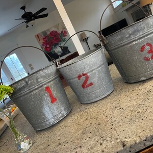 Lot of 3 Vintage Rustic Galvanized Tree Sap Maple Syrup Buckets ...