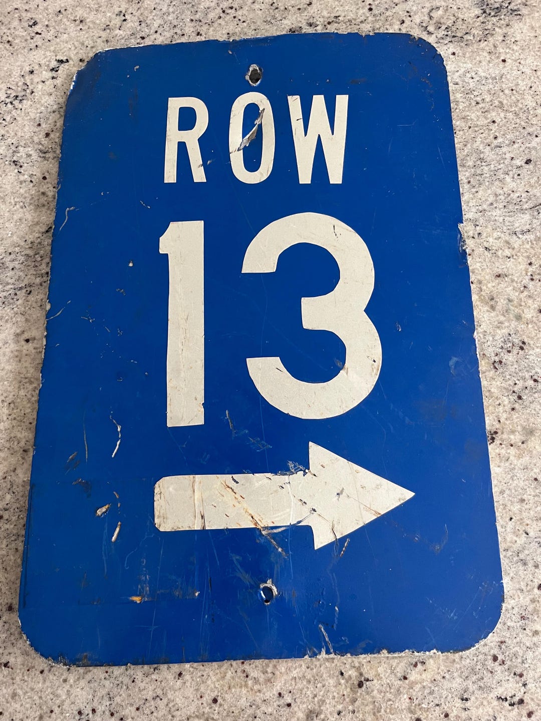 Vintage Row 13 Street Sign Blue & White Quality Heavy Metal 18” X 12 ...