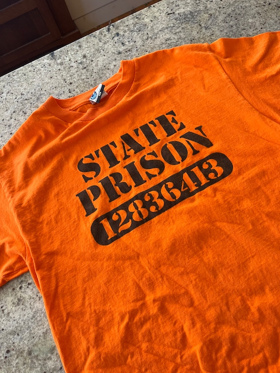 Vintage State Prison T Shirt Uniform Size Medium 1283… - Gem