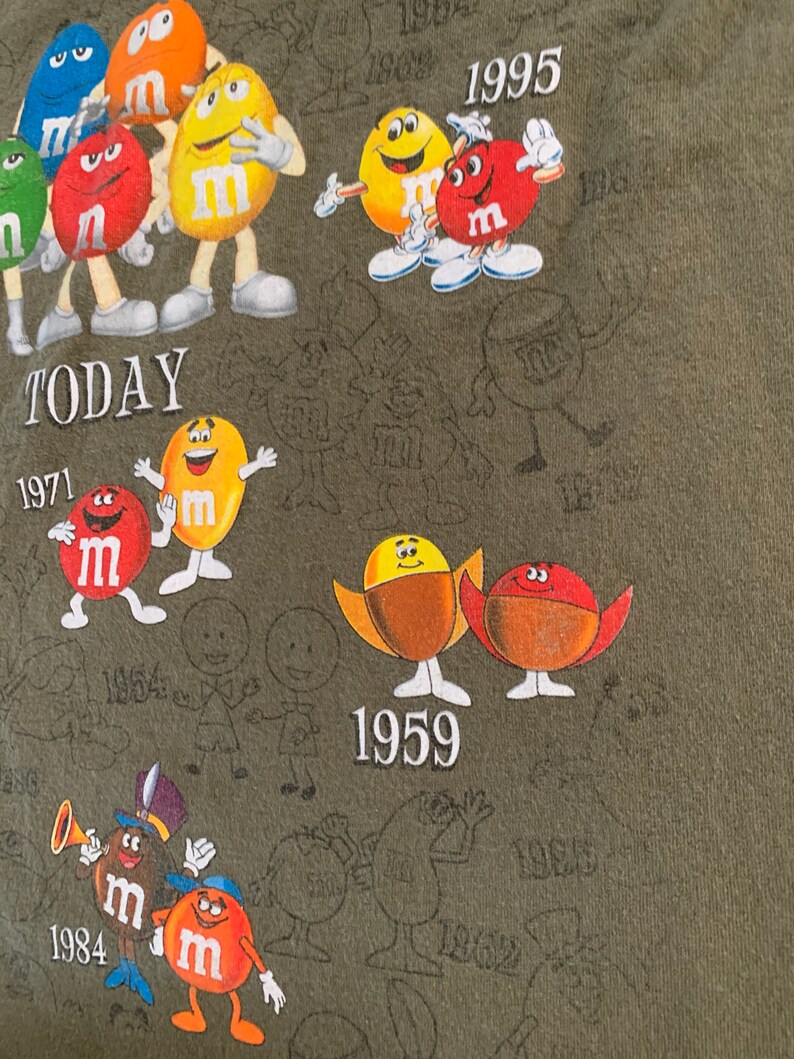 Vintage M & Ms History T Shirt Awesome Graphics Size Medium - Etsy