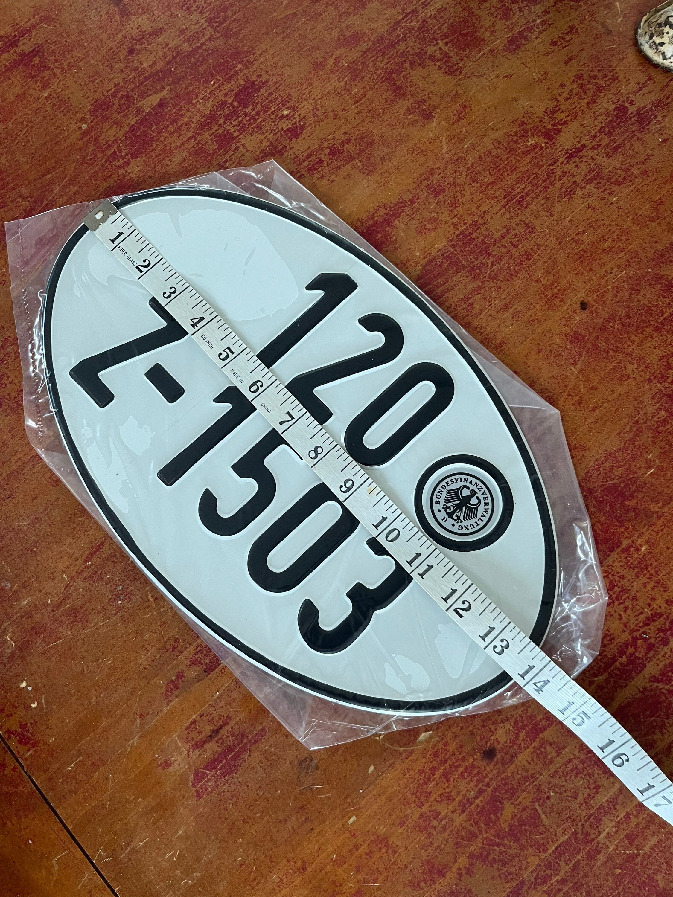 Vintage German Oval Import License Plate Black on White 120 Z - 1503 ...