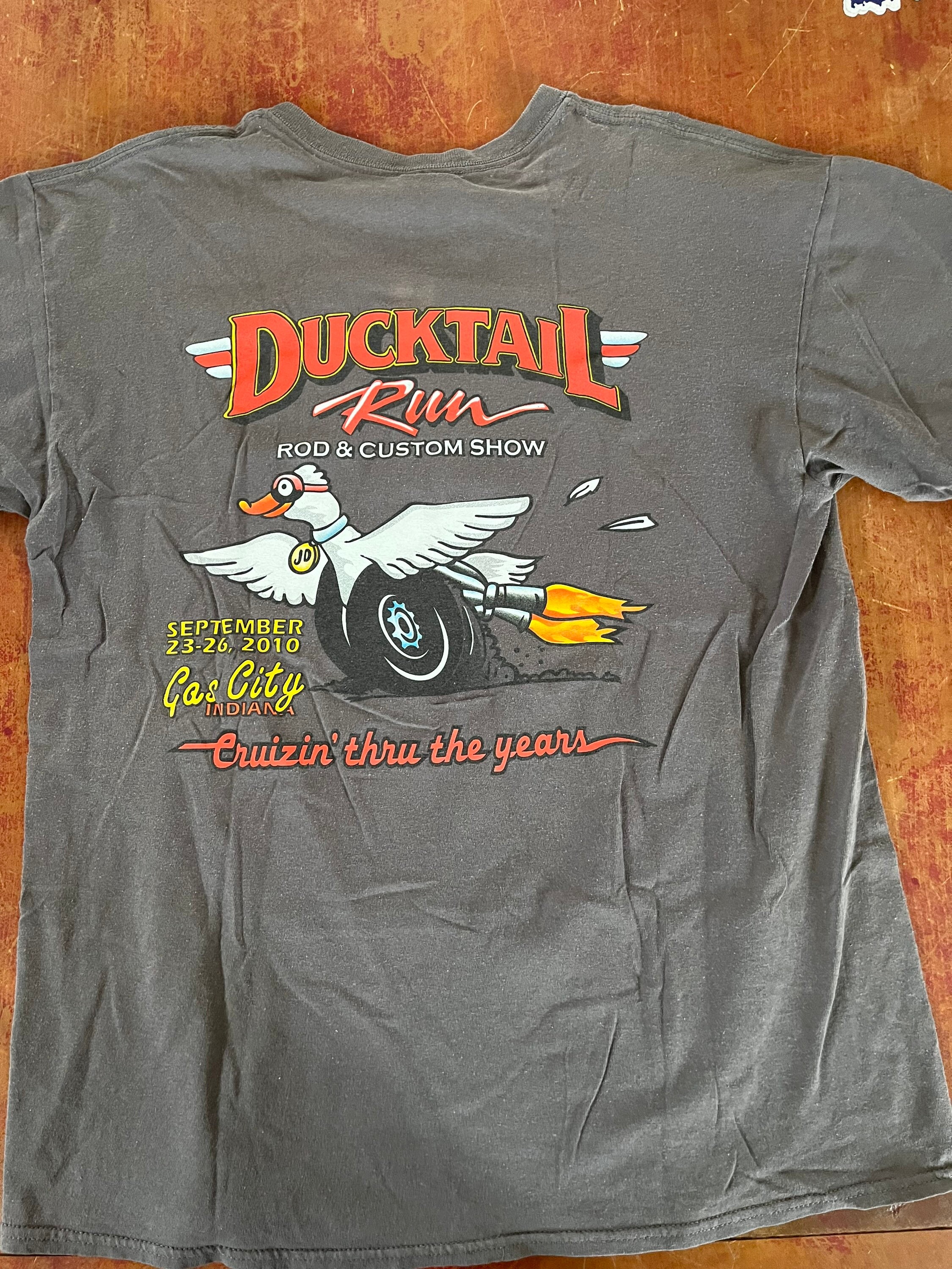 Ducktail Run Gas City Indiana 2010 Car Hot Rod Show T Shirt Size Large ...