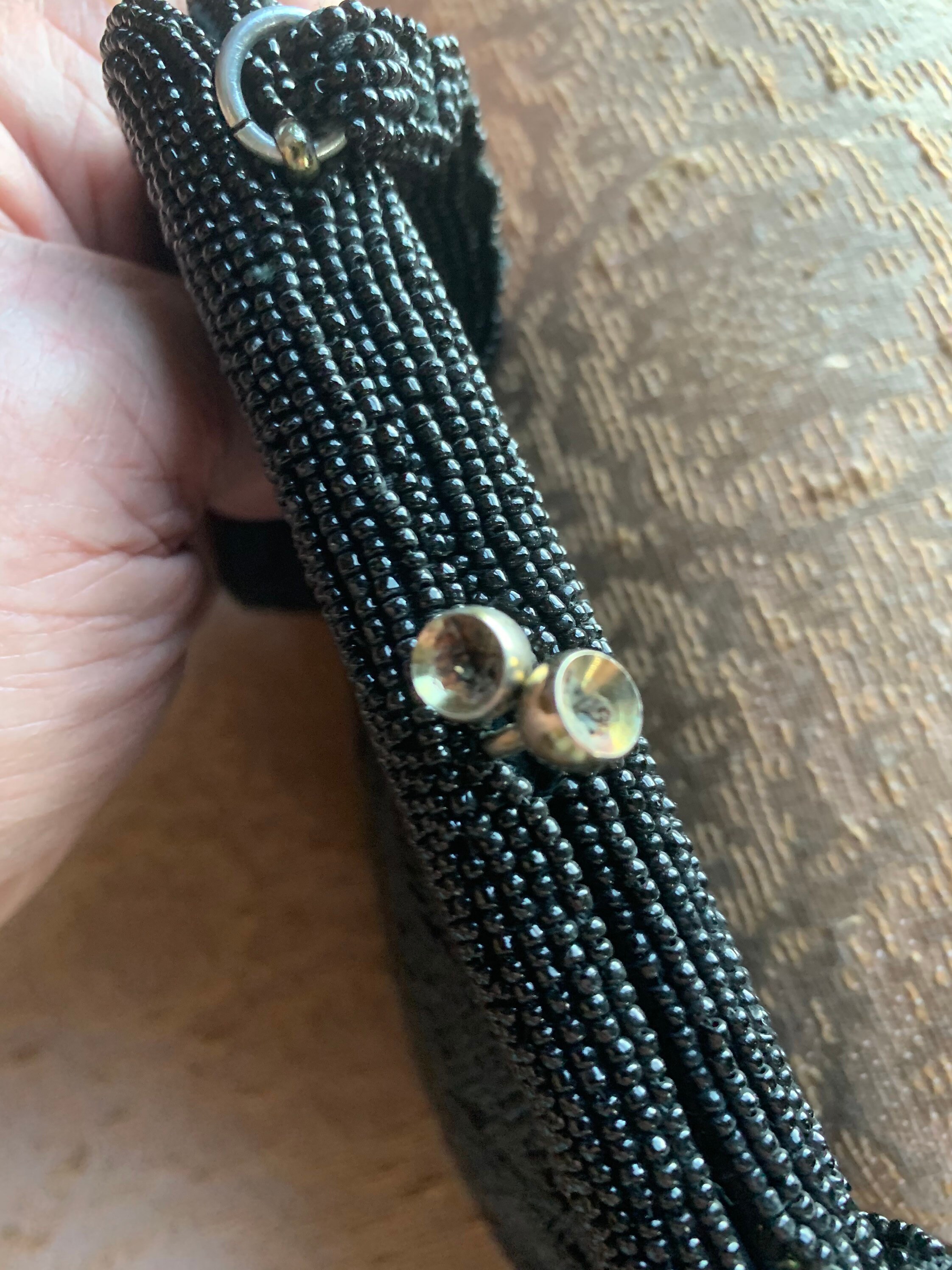 Vintage 60s Richere Bag by Walborg Black Hand Made Beaded | Etsy