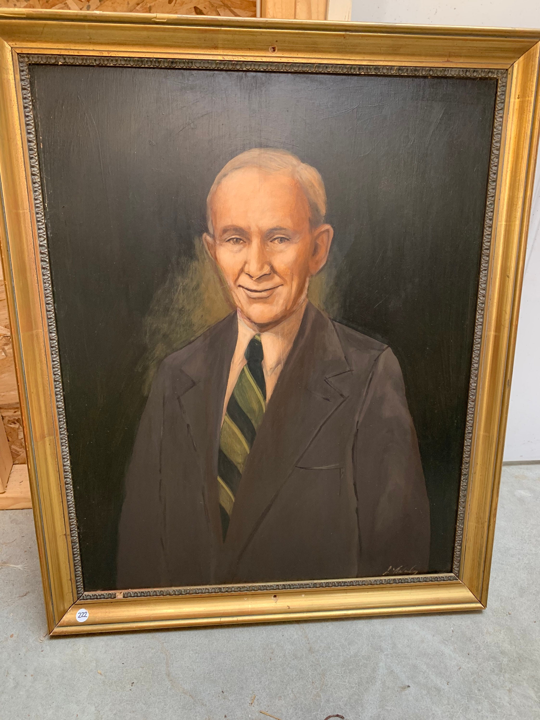 John T Mccutcheon Oil on Board Portrait Painting Purdue Alum Sigma Chi ...