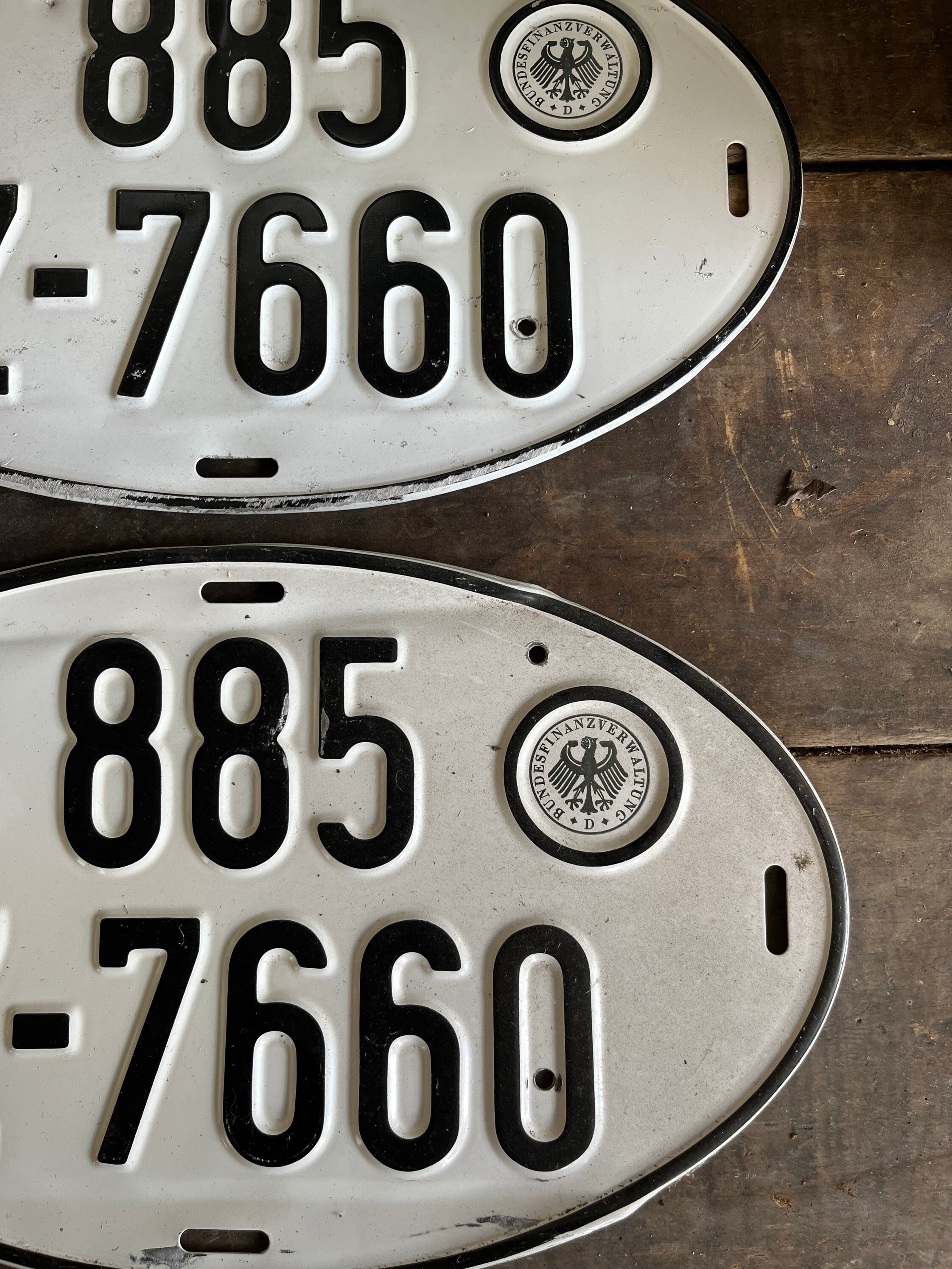 Vintage Pair German Oval License Plates Matching Pair of 885 Z-7660 - Etsy
