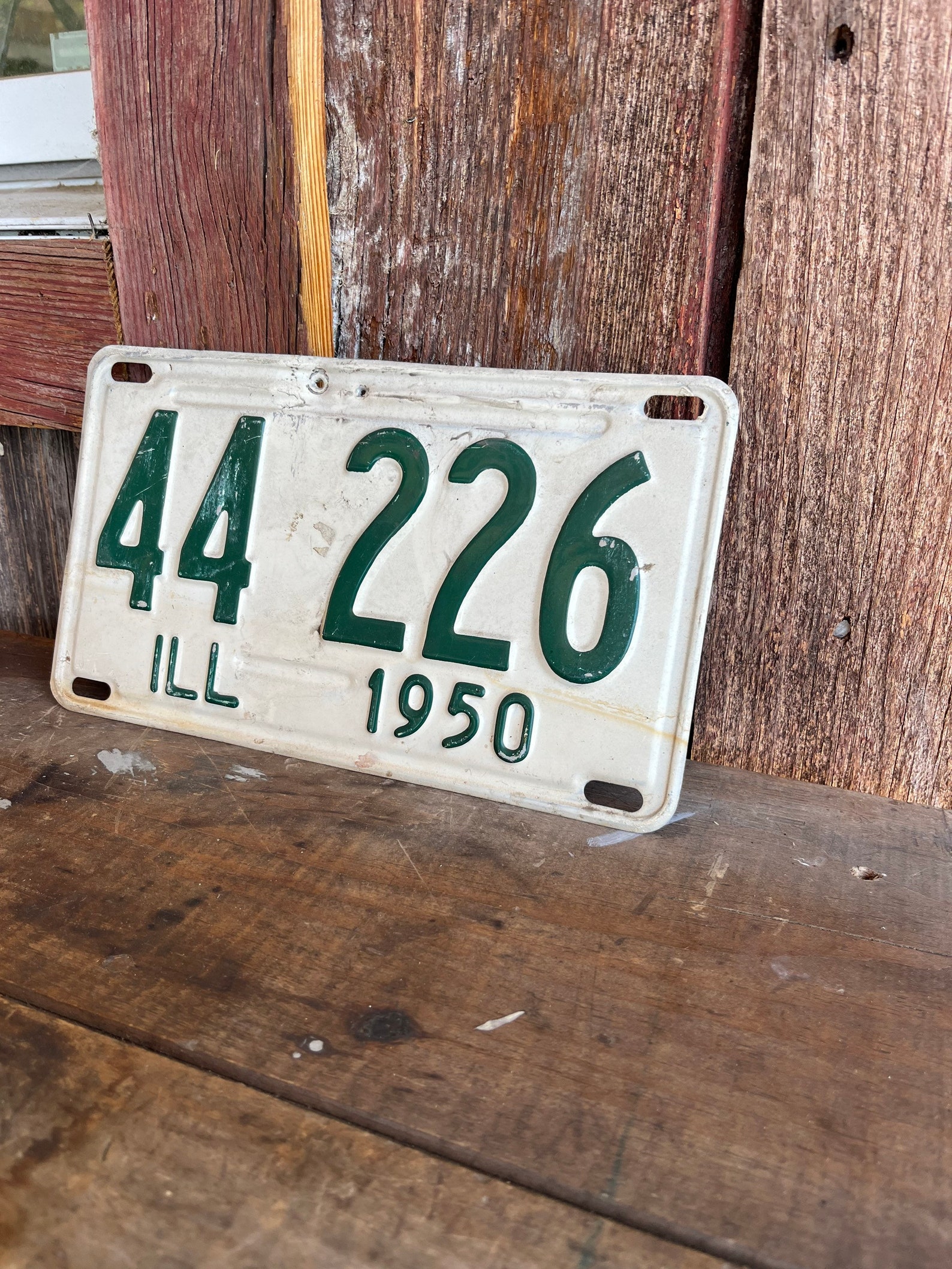 Vintage Illinois 1950 License Plate Old Garage Tag Den Decor Pub Man ...