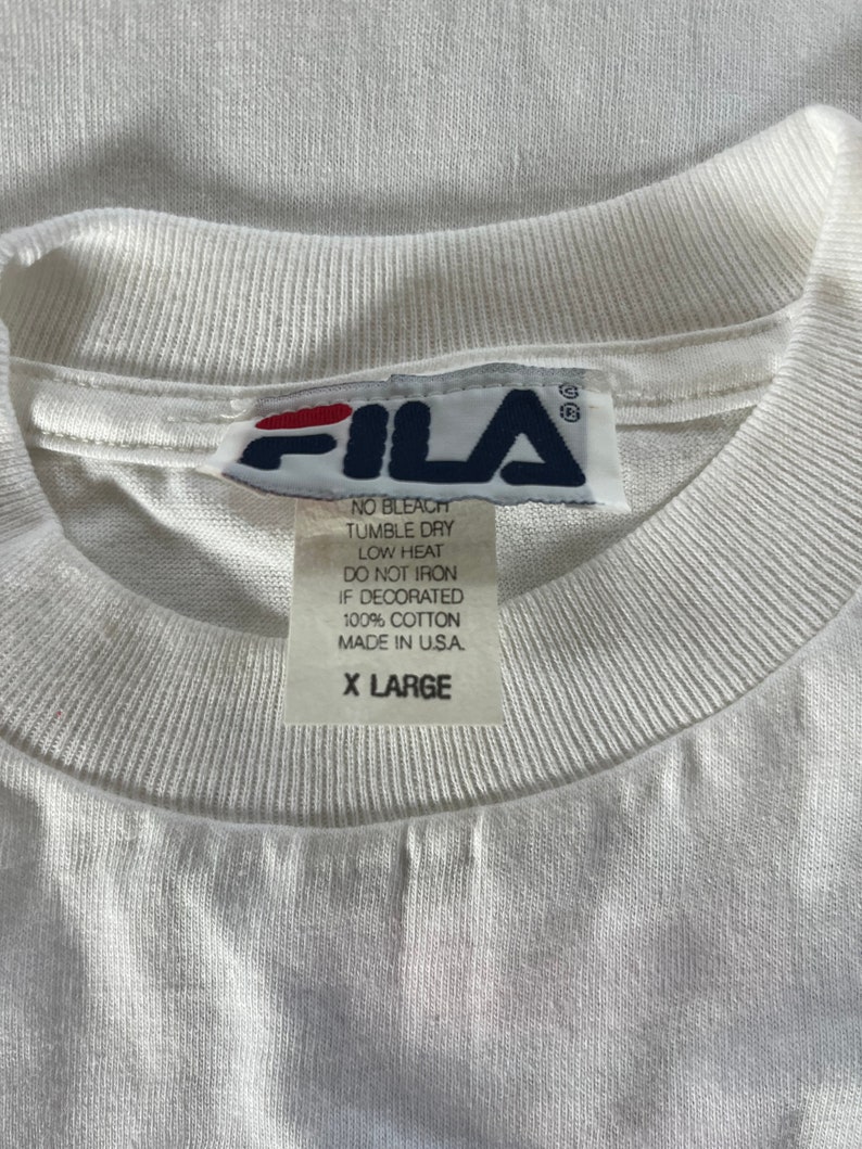 Vintage 80s 90s FILA Logo Tee Shirt Size XL Double Sided New Quality ...