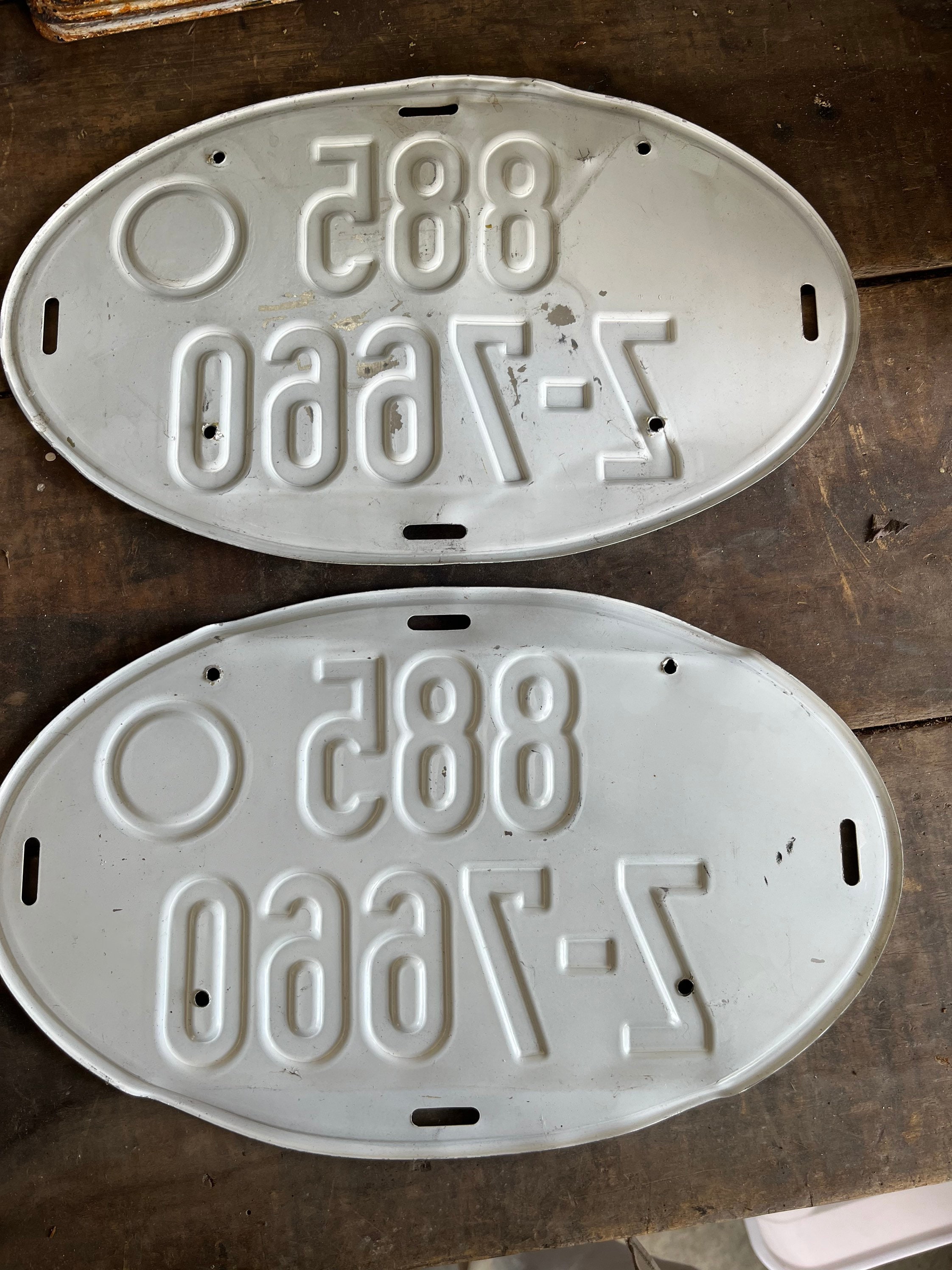 Vintage Pair German Oval License Plates Matching Pair of 885 - Etsy
