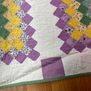 Vintage 1930s Hand Made Philadelphia Pavement Pattern Lavender Quilt 74 ...