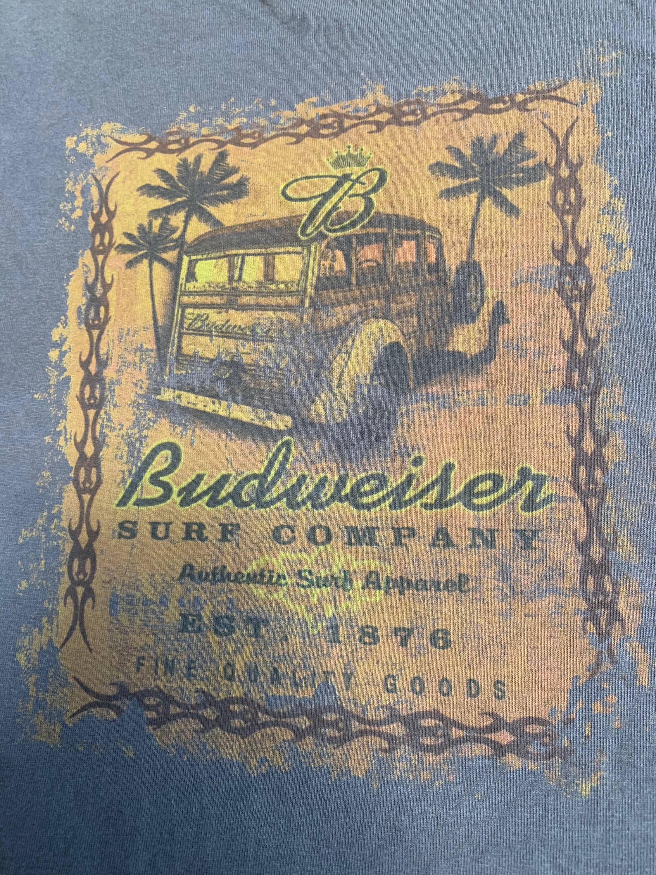 Vintage Budweiser Beer Surf Company T Shirt Fits XL Awesome Graphics - Etsy