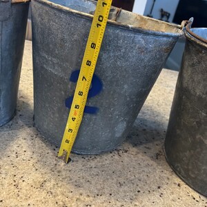 Lot of 3 Vintage Rustic Galvanized Tree Sap Maple Syrup Buckets With ...