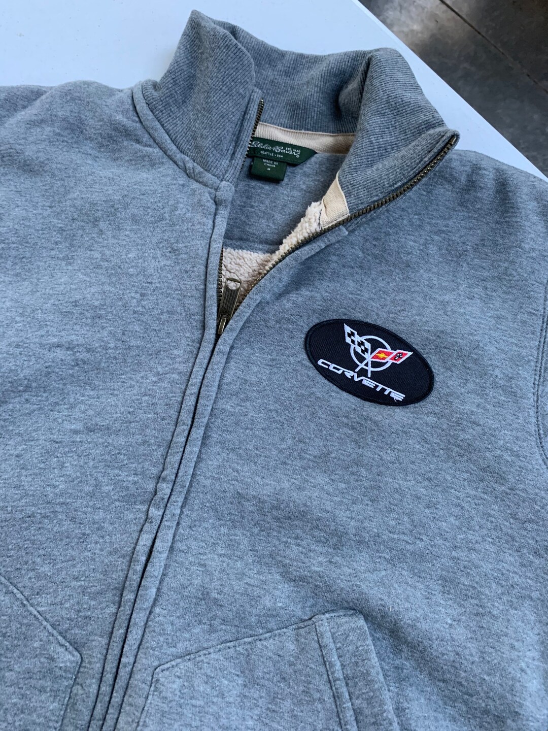 Vintage Chevy Corvette Full Zip Lined Sweater Size Medium * Quality ...