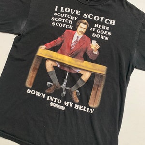 Vintage Anchorman Movie Ron Burgundy Scotch T Shirt Size Medium Awesome ...