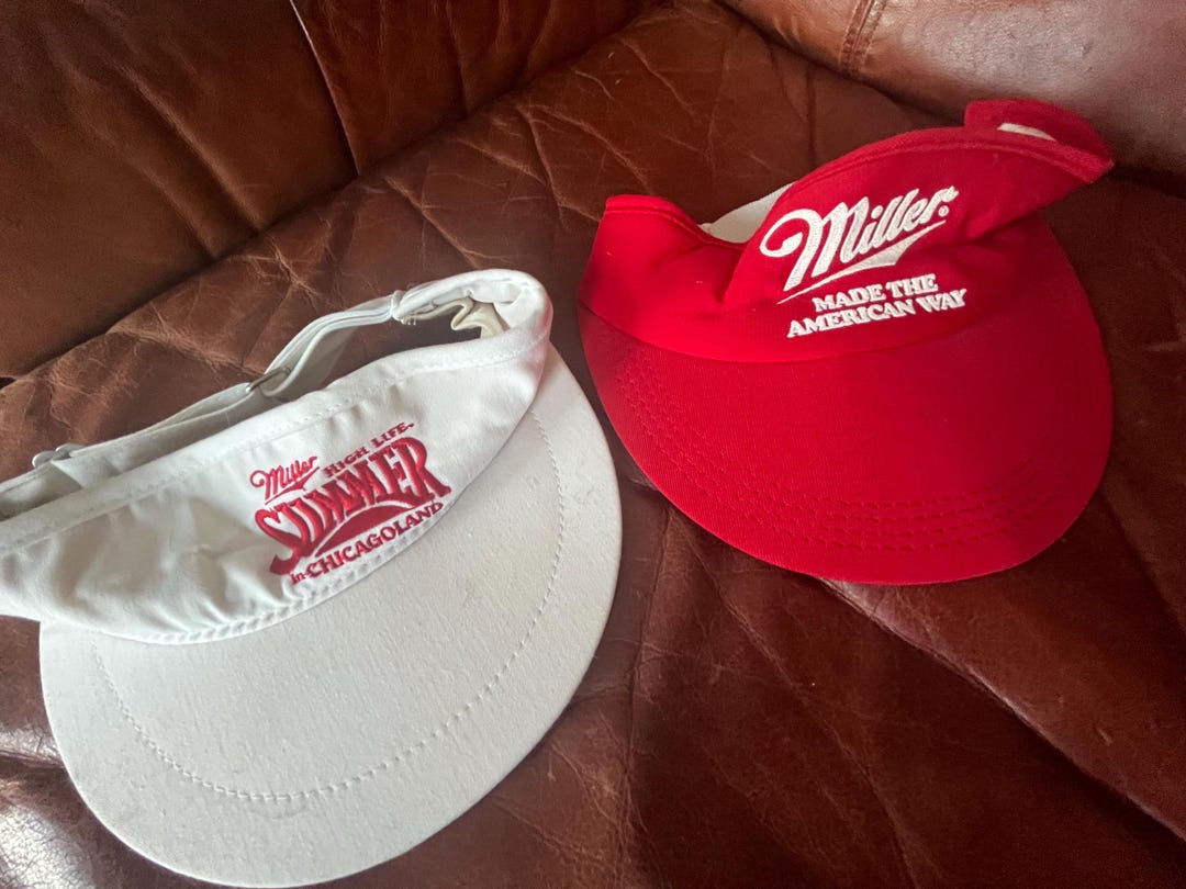 Vintage Miller High Life Beer Golf Visors Caps Hats Made the American ...