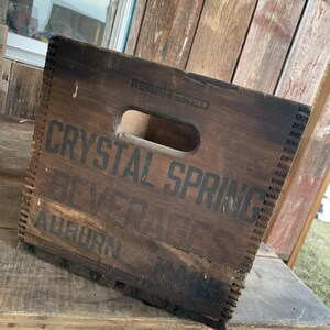 Vintage Wooden Dovetailed Soda Crate by Crystal Springs Ginger Ale ...