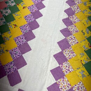 Vintage 1930s Hand Made Philadelphia Pavement Pattern Lavender Quilt 74 ...