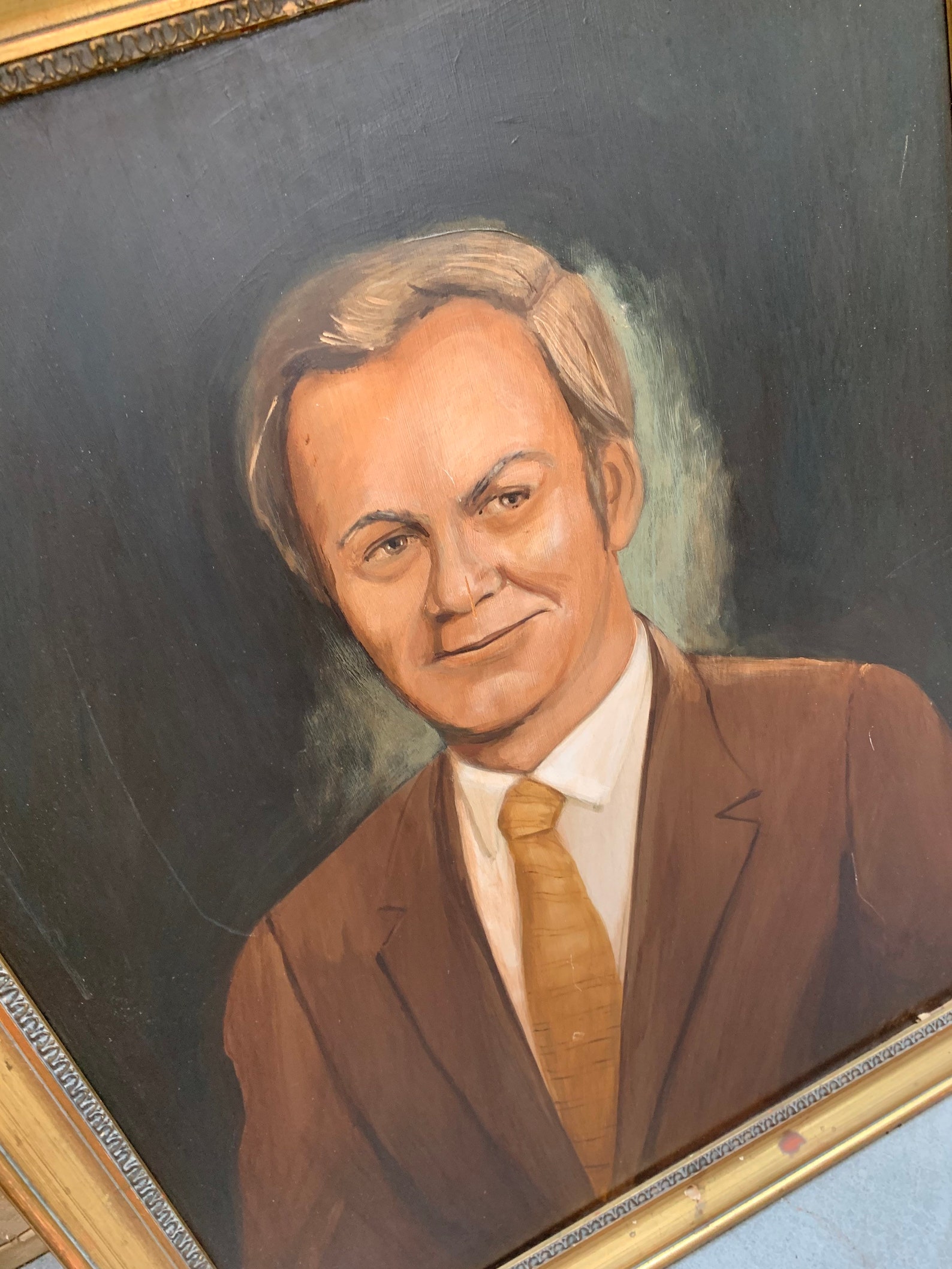 Arthur G Hansen Oil on Board Portrait Painting Purdue President Phi ...