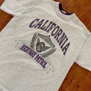 Vintage California Highway Patrol T Shirt Size Large Made in USA Chips ...