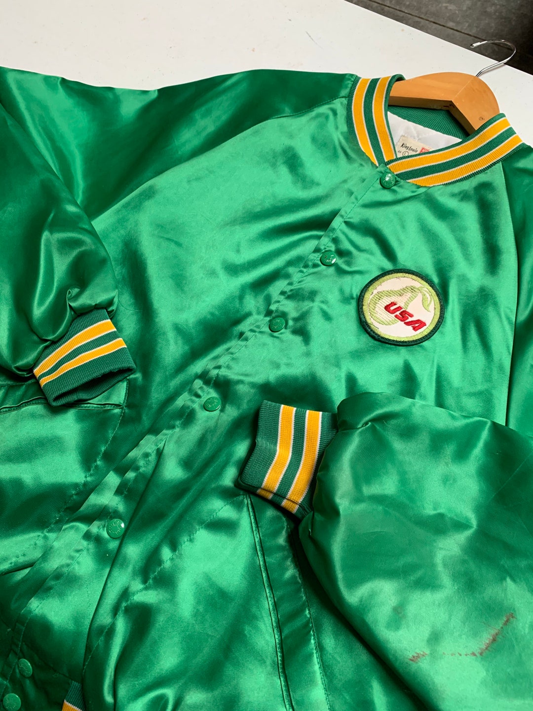Rare Vintage USA Pears Pear Bureau Nylon Jacket Size Large Quality Made ...