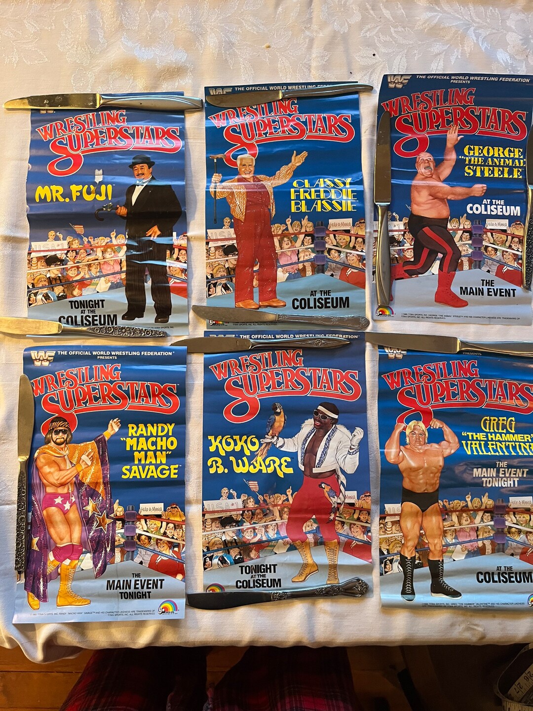 Lot of Six 80s WWF Wrestling Superstars Posters 1985 World Wrestling ...