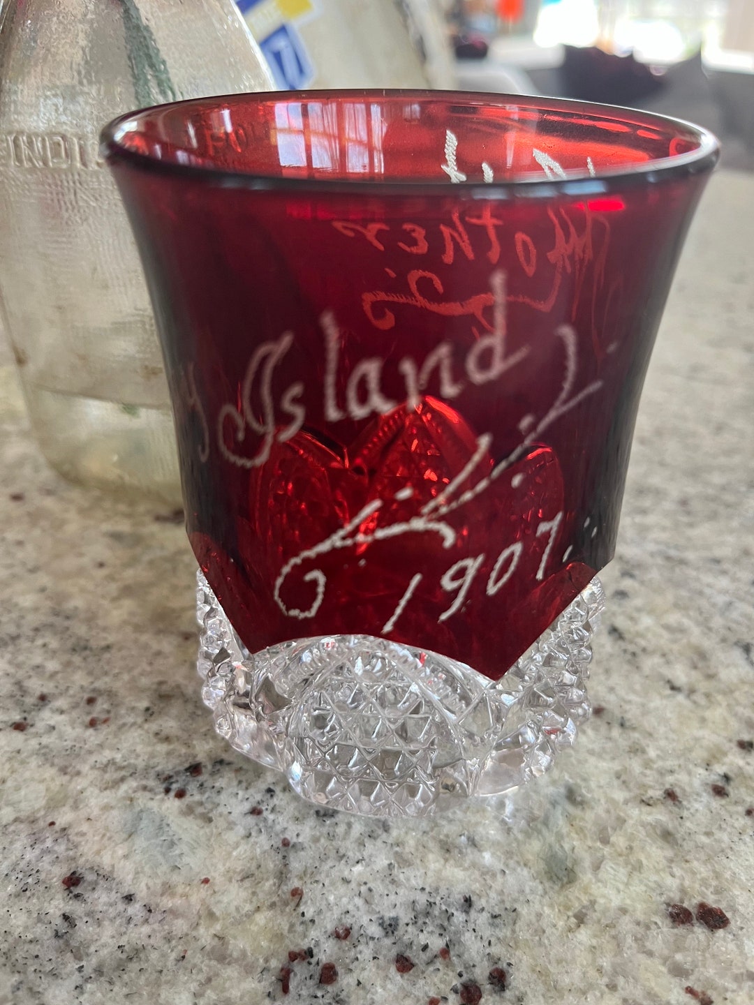Antique 1907 Ruby Flash Souvenir Glass Coney Island “mother ...