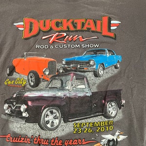 Ducktail Run Gas City Indiana 2010 Car Hot Rod Show T Shirt Size Large ...