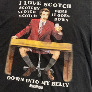 Vintage Anchorman Movie Ron Burgundy Scotch T Shirt Size Medium Awesome ...