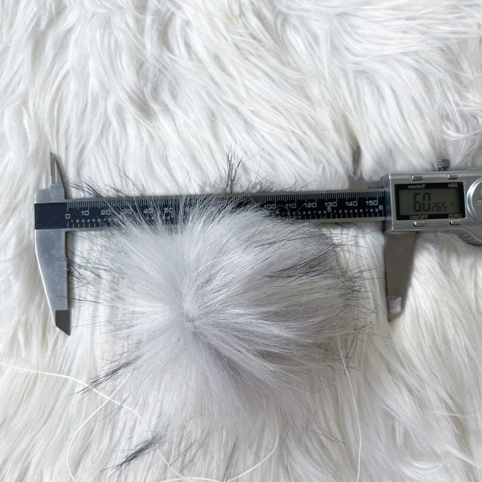 Grey Wolf Luxury Faux Fur Pompom | Pom Pom With Ties, Buttons or Snaps ...