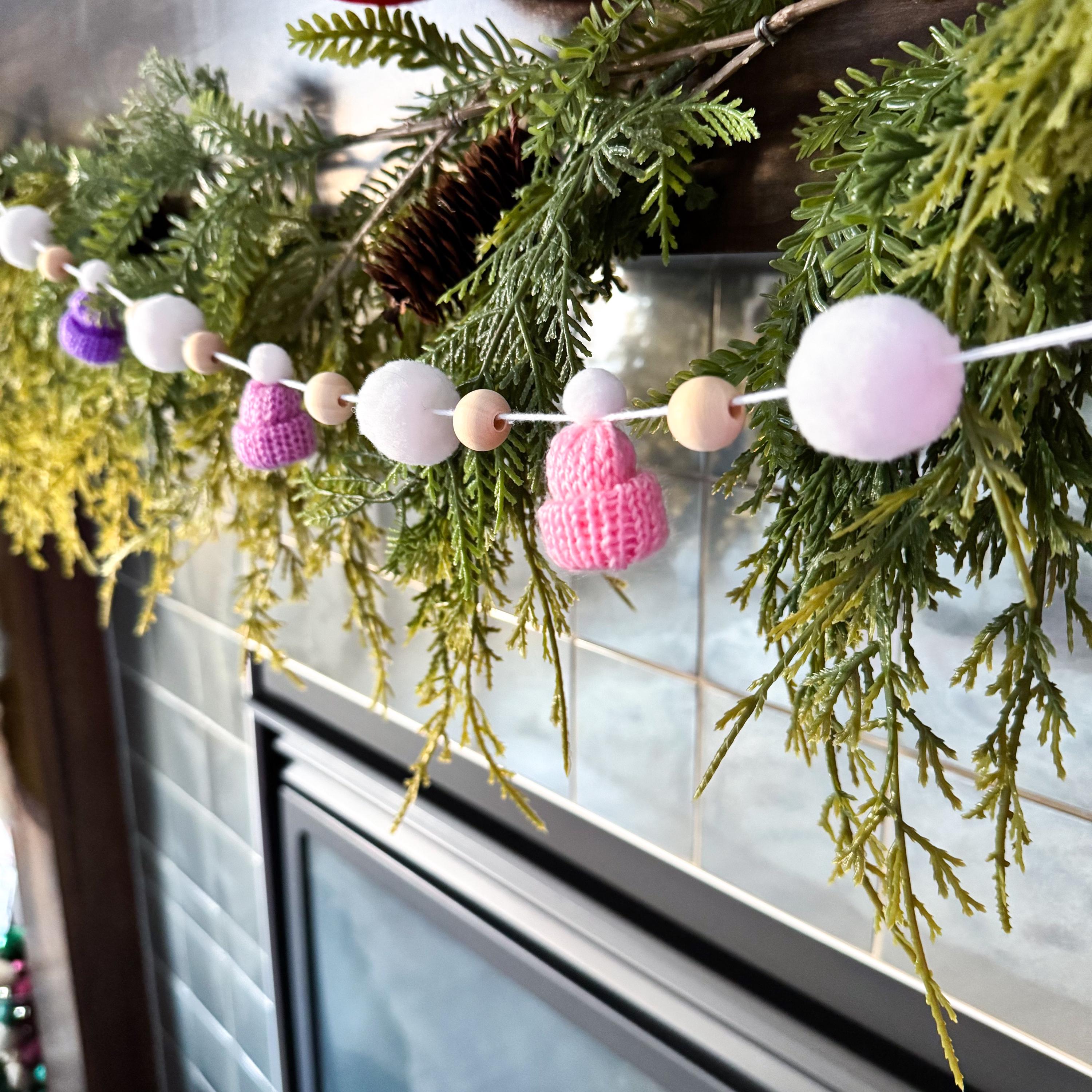 Pink Ombre Christmas Mini Knitted Toque Garland - Etsy