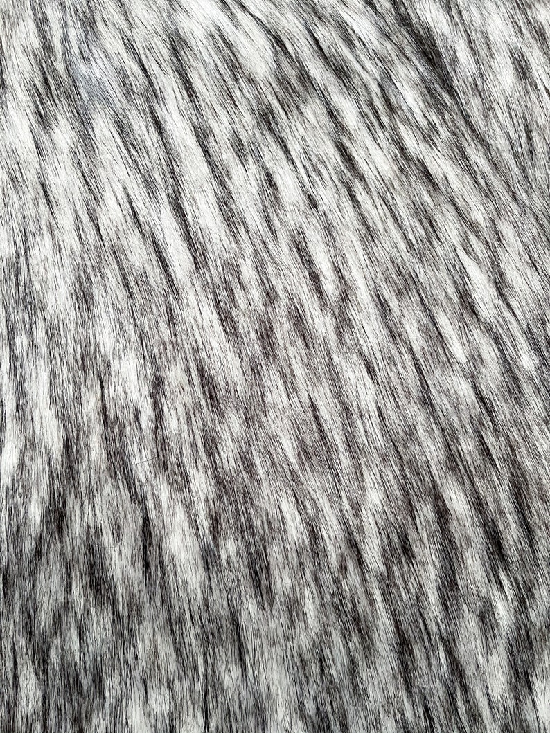 Grey Wolf Faux Fur Fabric by the Yard or Meter Grey and - Etsy