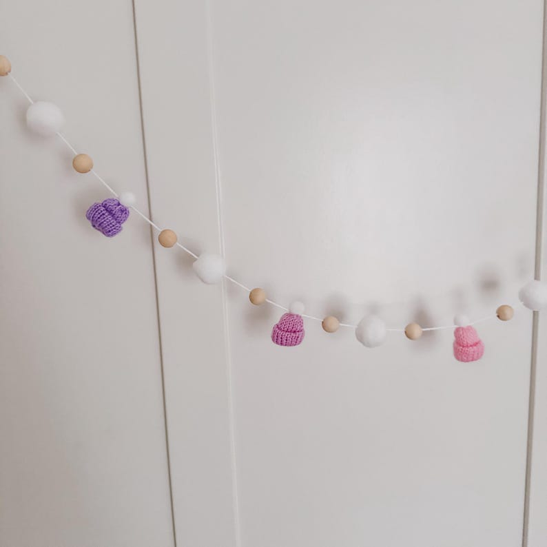 Pink Ombre Christmas Mini Knitted Toque Garland - Etsy