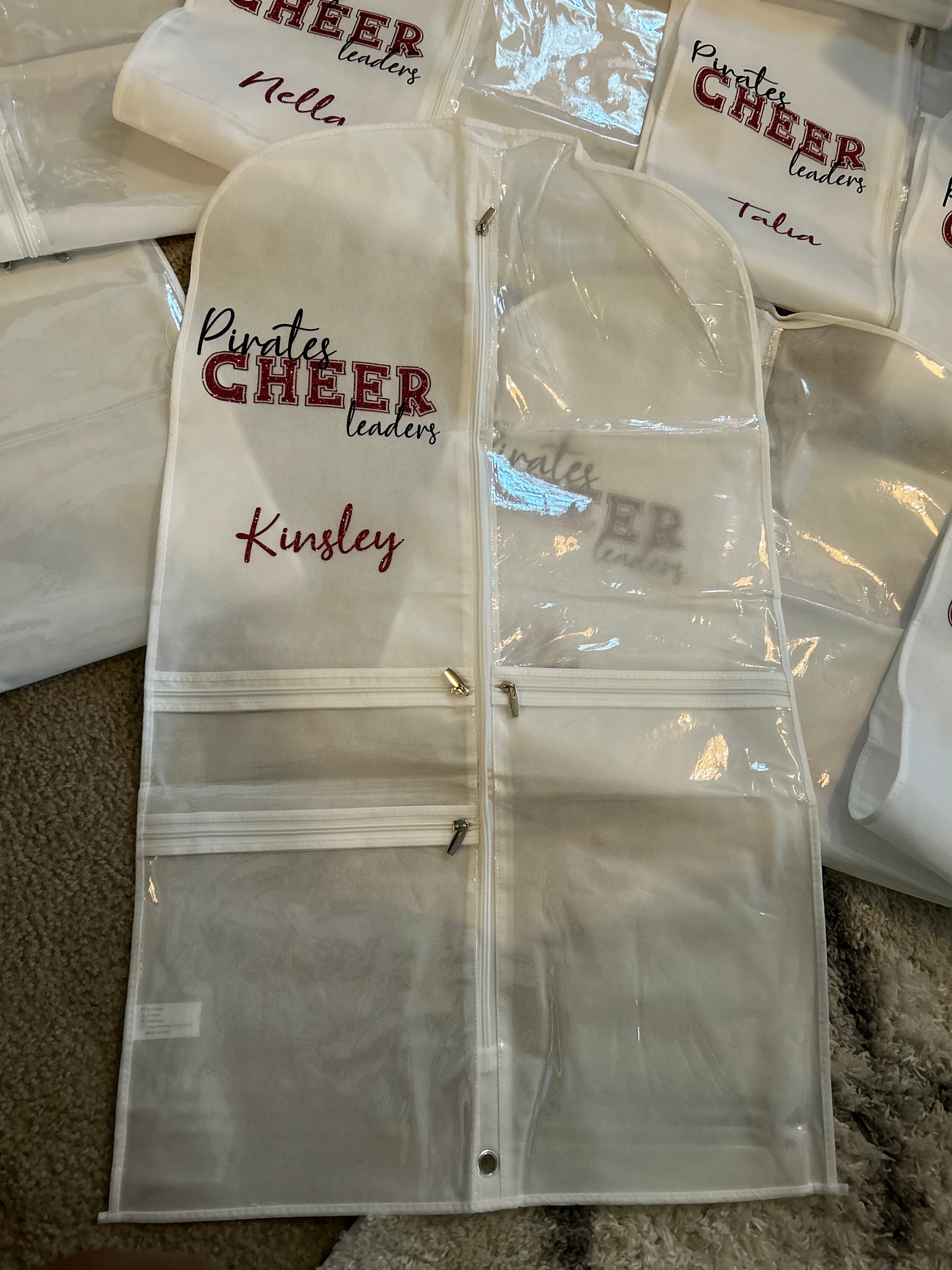 NOW AVAILABLE in White! Personalized Cheer Competition Garment Bags ...