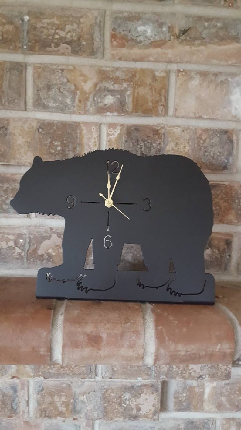 Bear Desk Clock. Bear Decor. Wildlife Clock. Desk Clock. Metal - Etsy