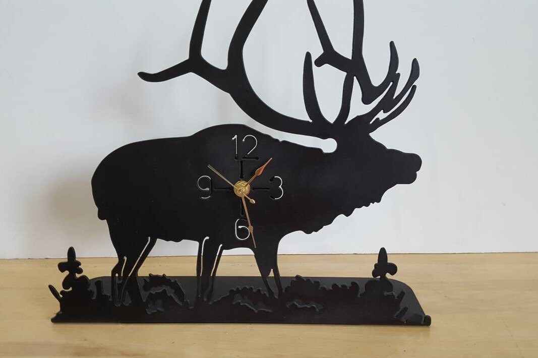 Elk Desk Clock. Elk Decor. Wildlife Clock. Desk Clock. Rustic | Etsy